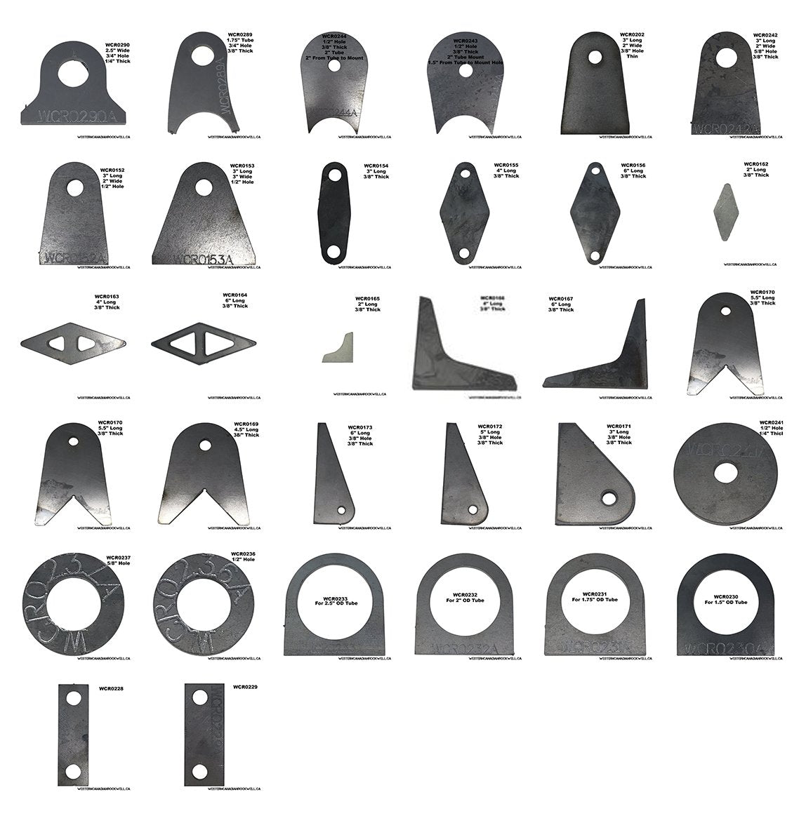 MISC TABS AND BRACKETS – WESTERN CANADIAN ROCKWELL INC