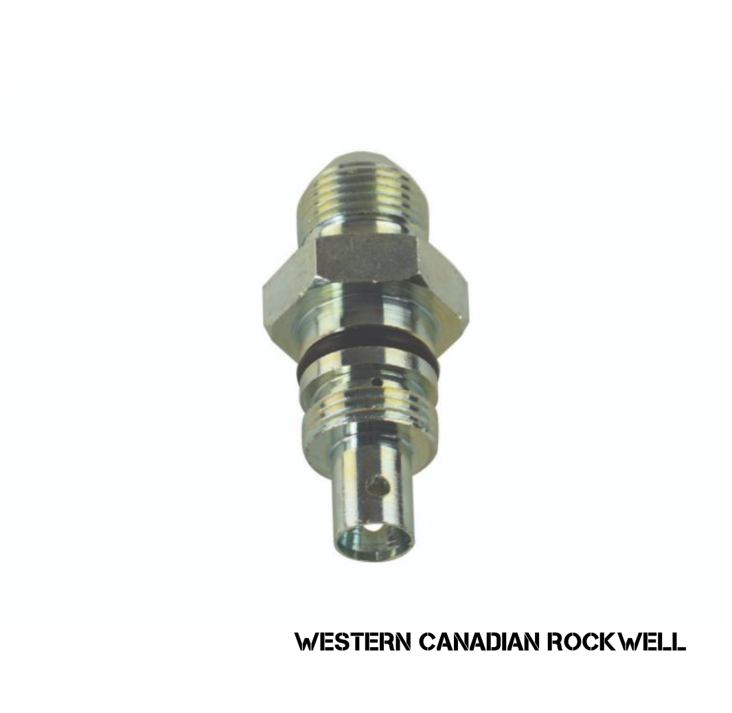 FLOW CONTROL FITTING WITH -8AN FOR P-PUMP – WESTERN CANADIAN ROCKWELL INC