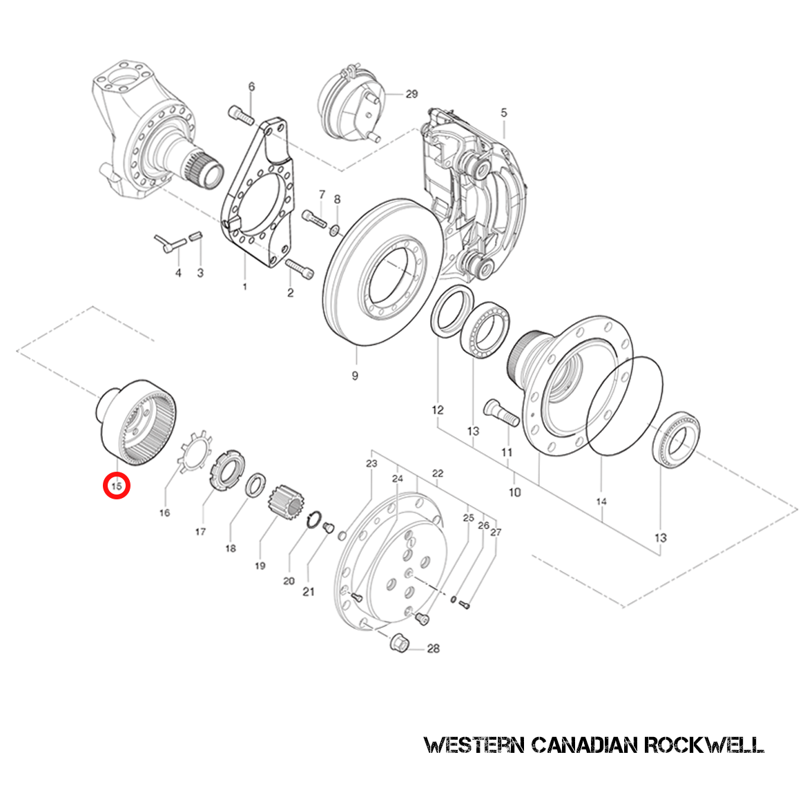 RING GEAR CARRIER, AXLETECH 4000 – WESTERN CANADIAN ROCKWELL INC
