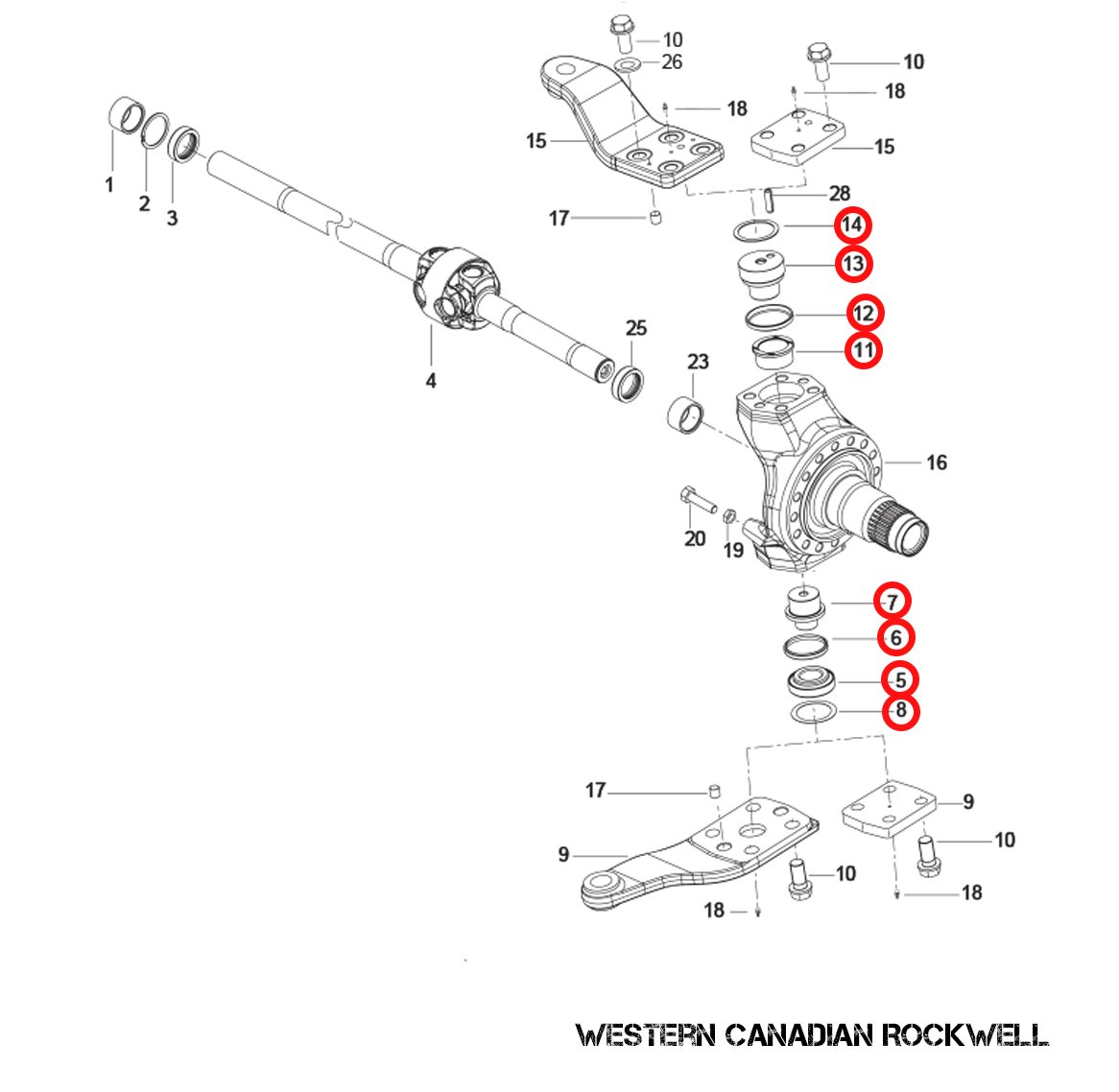 KING PIN ASSEMBLY, AXLETECH – WESTERN CANADIAN ROCKWELL INC