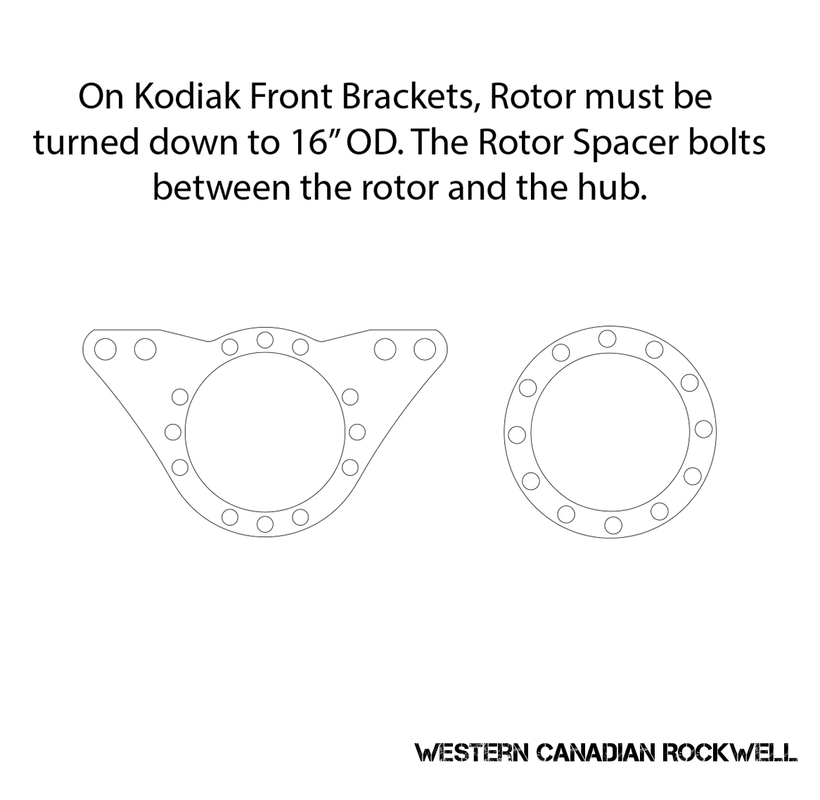 F350 OR KODIAK BRAKE BRACKET KIT FOR AN AXLETECH 4000 – WESTERN ...